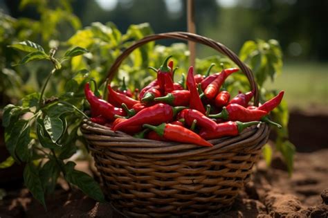 Una Canasta Llena De Chile Foto Premium