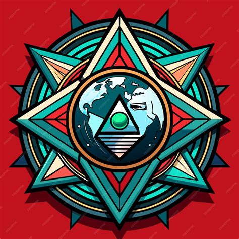 Enigmatic Earth Symbol Mystic Badge Universal Simetry Vector