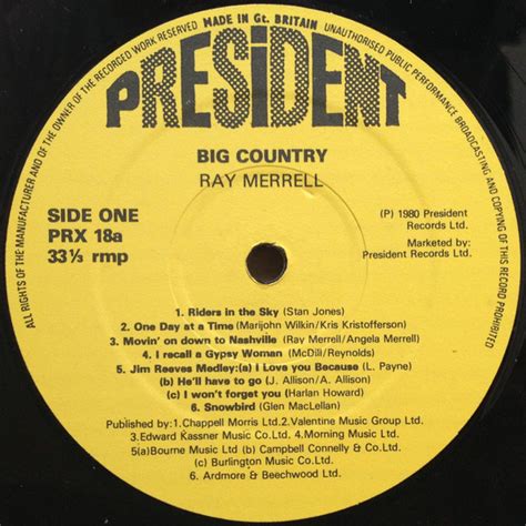 Ray Merrell Big Country Lp Akerrecords Nl