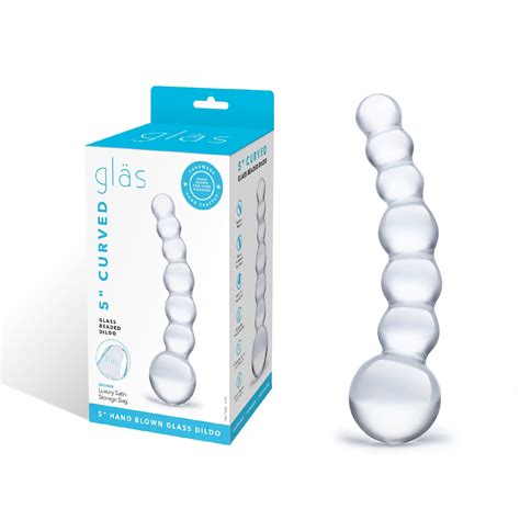 5 Curved Glass Beaded Dildo — Easy Castle Hong Kong