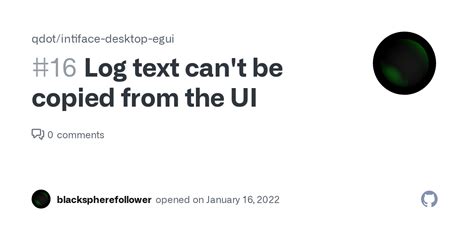 Log Text Cant Be Copied From The Ui · Issue 16 · Qdotintiface