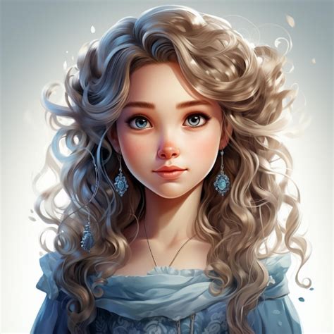 Premium Photo There Is A Drawing Of A Girl With Long Hair And