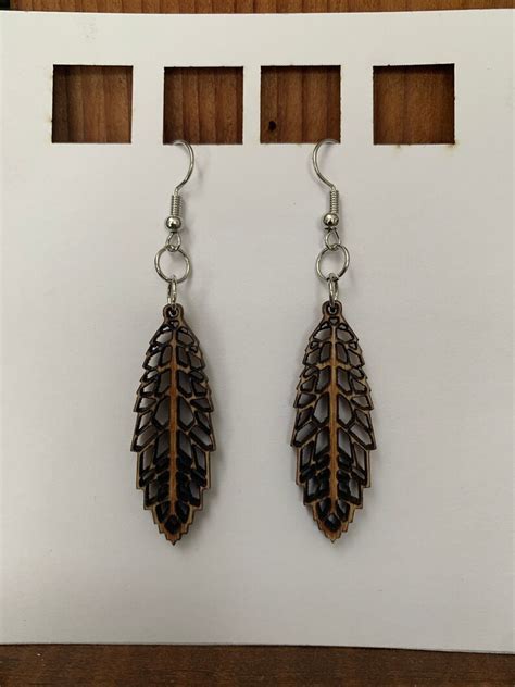 Wooden Earrings Laser Cut Etsy