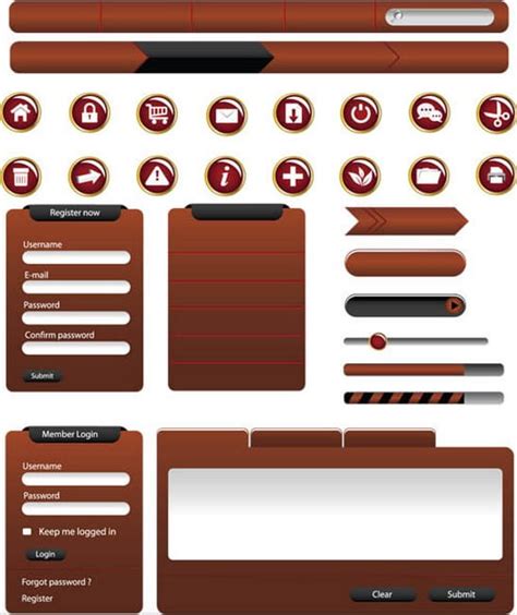 색상 웹 사이트 요소 디자인 벡터 Uidownload