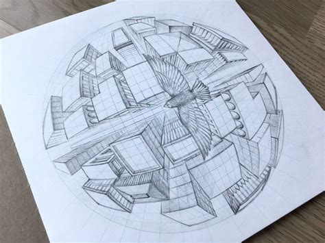 Sphere 5 Point Perspective Grid Printable Template Sphere Grid