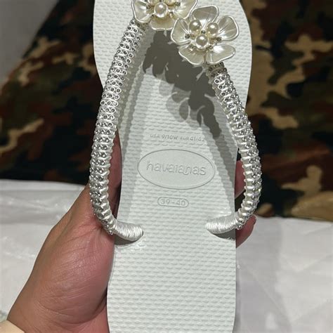 Small Evil Eye Flip Flops Pearl Wedding Applique Shoe Clip