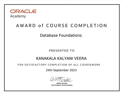kanakala kalyani veera on linkedin databasefoundations oracleacademy