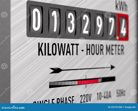 Kilowatt Hour Electric Meter On White Background Isolated 3d