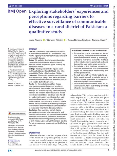 Pdf Exploring Stakeholders Experiences And Perceptions Regarding