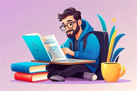 3d Programmer Book And Coffee Vector Illustration Developer Hacker Premium Ai Generated Image