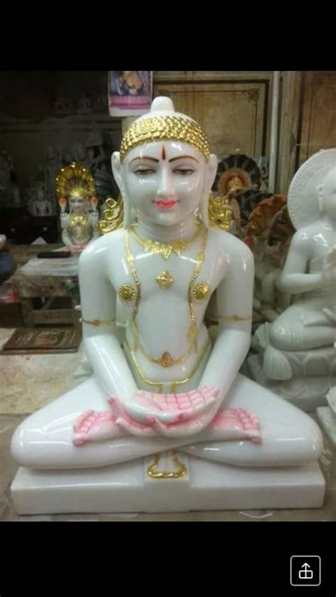 Multicolor Painted Marble Jain Mahaveer Statue For Worship At Rs 35000