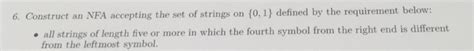 Solved Construct An NFA Accepting The Set Of Strings On Chegg