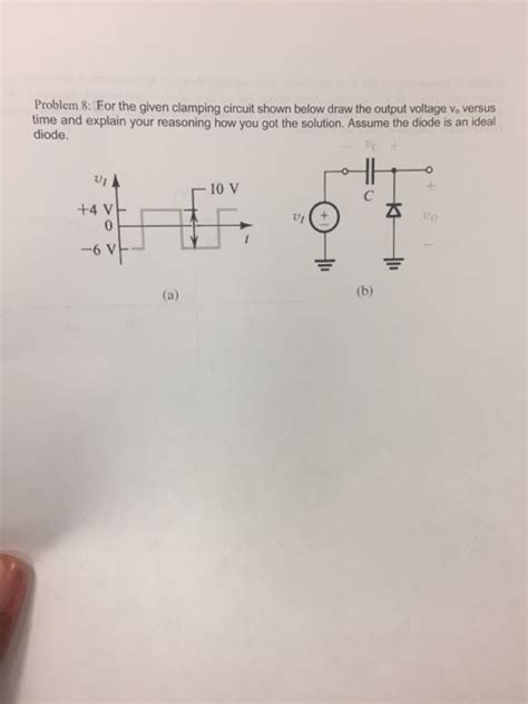 Solved For The Given Clamping Circuit Shown Below Draw The Chegg