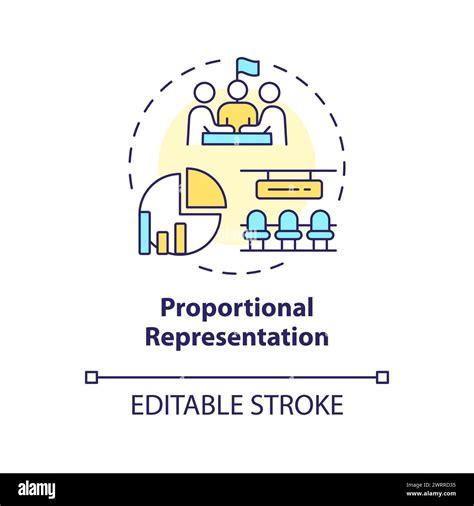 Proportional Representation Multi Color Concept Icon Stock Vector Image