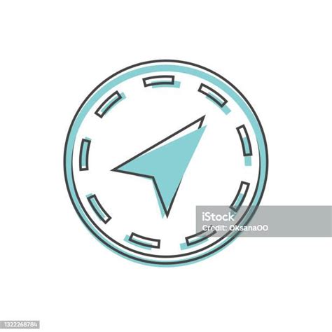白色隔離背景上的導航向量圖示向量圖形及更多地圖圖片 地圖 方向儀 箭頭符號 Istock