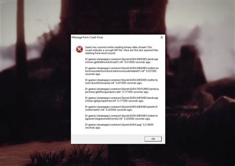 Corrupted Nifs Crash Fixes Ctd Mods Skyrim Technical Support LoversLab