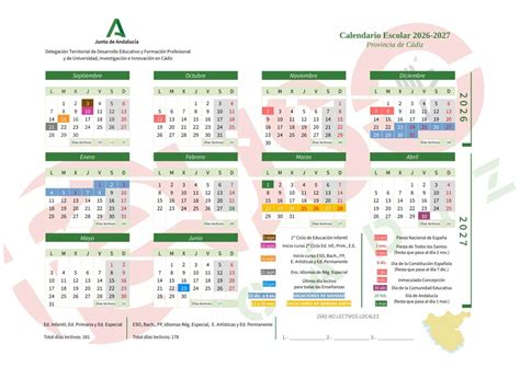 Ya Está Disponible El Calendario Escolar De Cádiz Para El Curso 2026