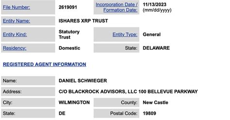 외신 블랙록 델라웨어 주 기업 목록 웹사이트서 Xrp 신탁 엔티티 등록 신청 코인니스