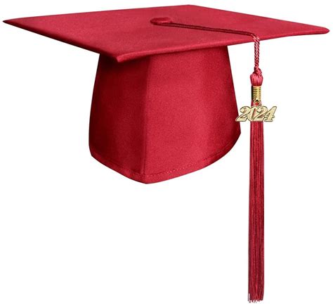 Endea Graduation Matte Cap And Tassel Red 2024