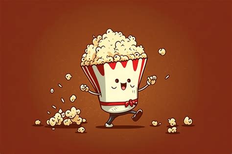 Premium Ai Image Adorable Cartoon Character Of Dancing Popcorn