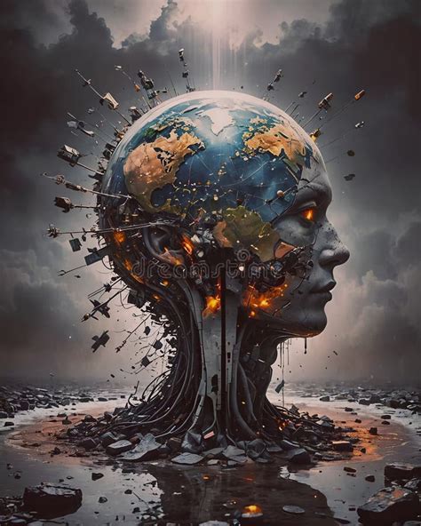 A Head With A World Map On It And The Word World On It Stock Illustration Illustration Of