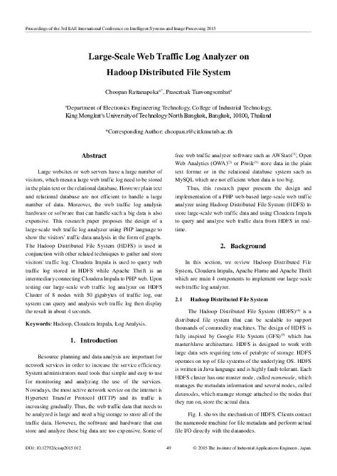 pdf large scale web traffic log analyzer on hadoop distributed file