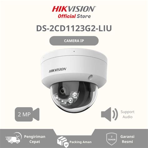 Jual HIKVISION DS 2CD1123G2 LIU Camera IP CCTV 2 MP Smart Hybrid Light Fixed Dome Network