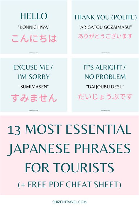 13 Most Essential Japanese Phrases For Tourists Free Pdf Cheat Sheet Ngôn Ngữ