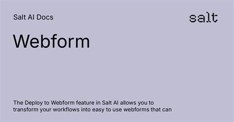 webform salt ai docs
