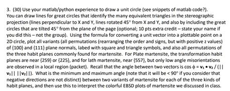 Solved 3 30 Use Your Matlabpython Experience To Draw A Unit Circle