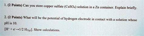 Video Solution 1 2 Points Can You Store Copper Sulfate Cuso4