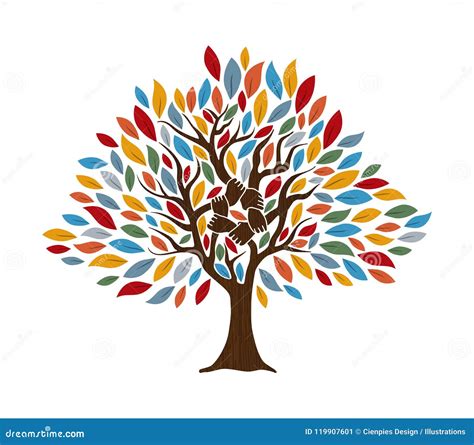 Human Hand Tree Concept For Community Help Stock Vector Illustration