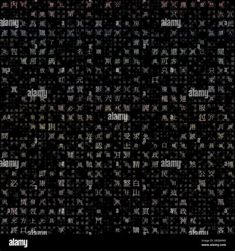Abstract Matrix Background Random Letters Of Chinese Simplified