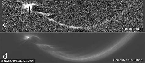 Saturns Moon Enceladus Tendrils Being Sucked In By The Gas Giants