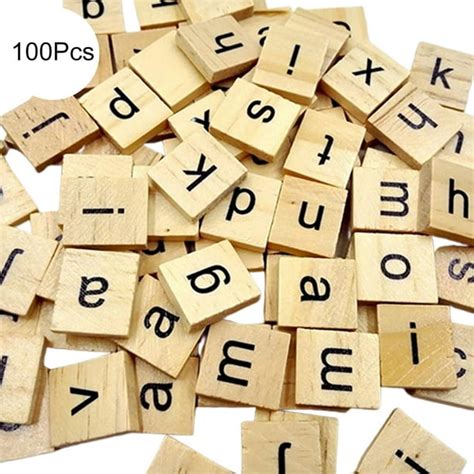 Yoone 100 Piezas De Fichas De Madera Con Letras Y Números Juguetes