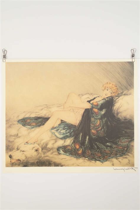 Louis Icart Lady With Bear Rug Print Renewfinds