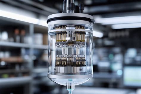 Advanced Quantum Computer Component Displayed In A High Tech Laboratory