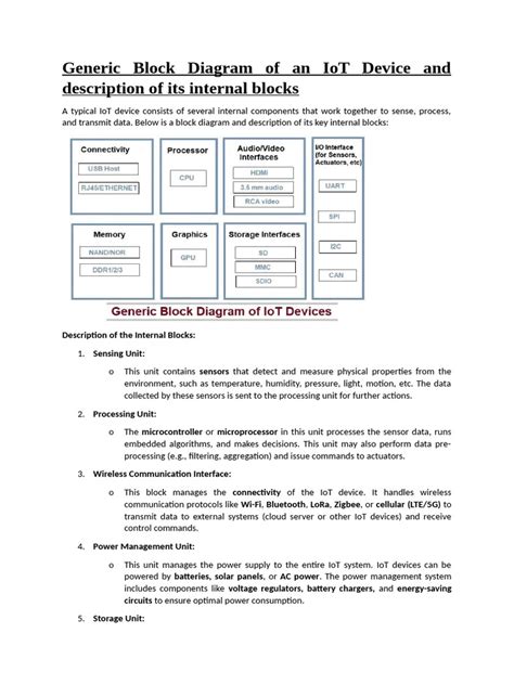 Generic Block Diagram Of An Iot Device And Description Of Its Internal Blocks Pdf Internet