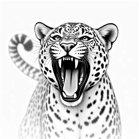 Roaring Leopard Drawing Stable Diffusion Online