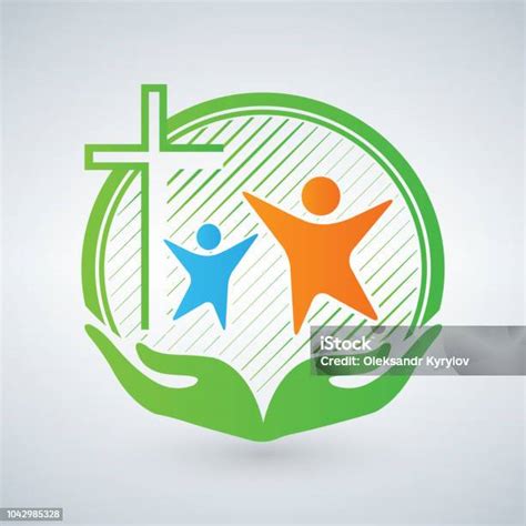 자비 또는 배려의 손입니다 기독교 로고 사람 어린이 여성 두 팔을 벌려 고 간 기독교 의료 사역 상호의 원조 및 지원 로고