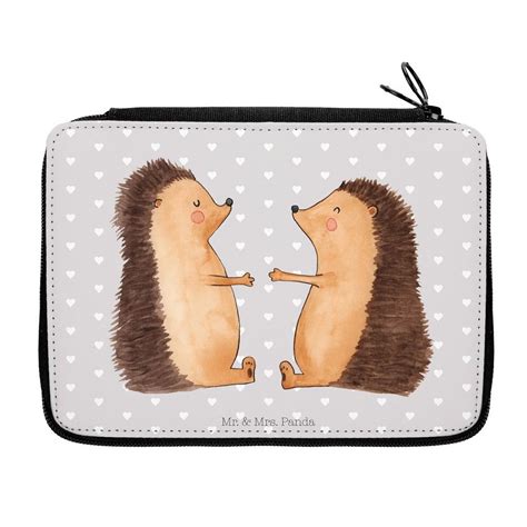Mr And Mrs Panda Federmäppchen Igel Liebe Grau Pastell Geschenk