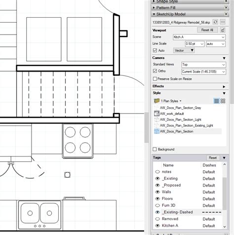 Layout Render Dashed Tag Materials Etc In Vectorhybrid Feature