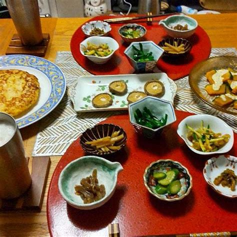 きゃべ玉、焼きしいたけ、蒸しかぼちゃの粒マスタードソースかけと小鉢6品で晩酌 By しゅしゅさん レシピブログ 料理ブログのレシピ満載！