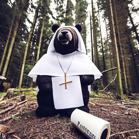 The Bear Pope In The Woods With Catholic Toilet Roll Rweirddalle