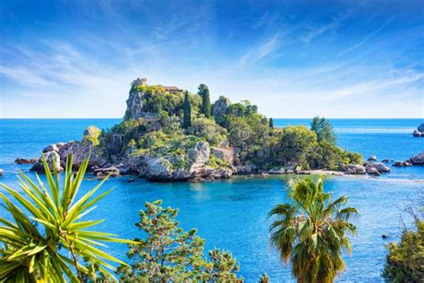 Beautiful Isola Bella Small Island Near Taormina Sicily Italy