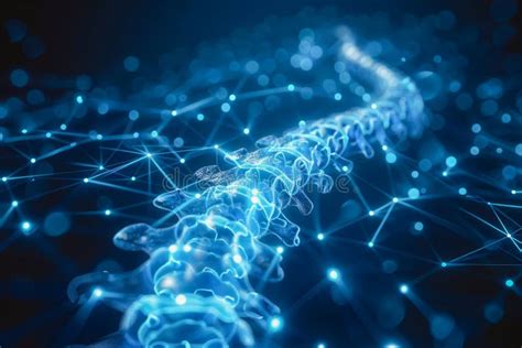 Futuristic Digital Blockchain Technology Concept With Glowing Nodes And