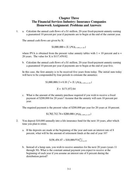 Chap 03 Hw Prob Ans Pdf Present Value Life Annuity