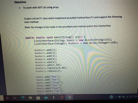 Solved Objectives To Work With Adt List Using Array