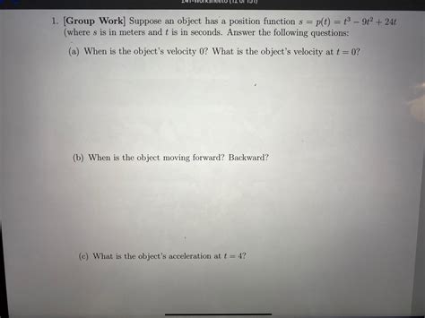 answered 1 [group work] suppose an object has a… bartleby