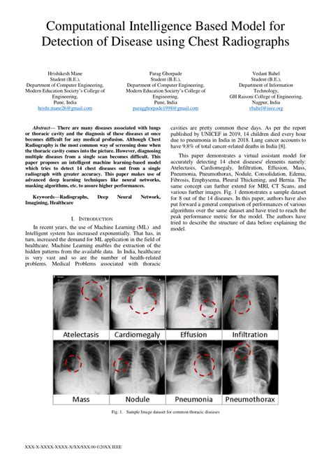 Pdf Computational Intelligence Based Model Detection Of Disease Using Chest Radiographs